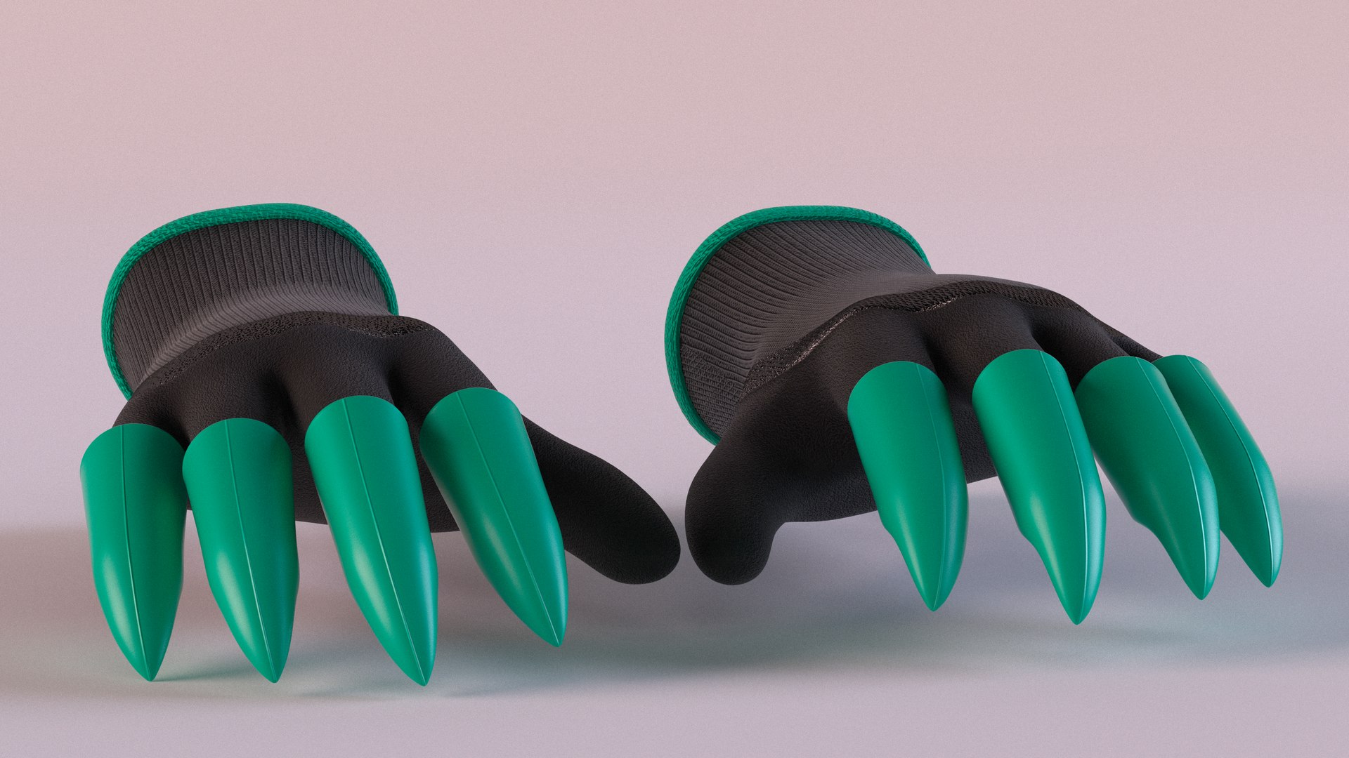 3D Garden Gloves With Plastic Claws Green - TurboSquid 2113346