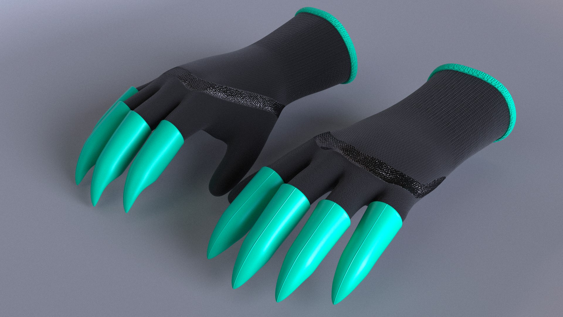 3D Garden Gloves With Plastic Claws Green - TurboSquid 2113346