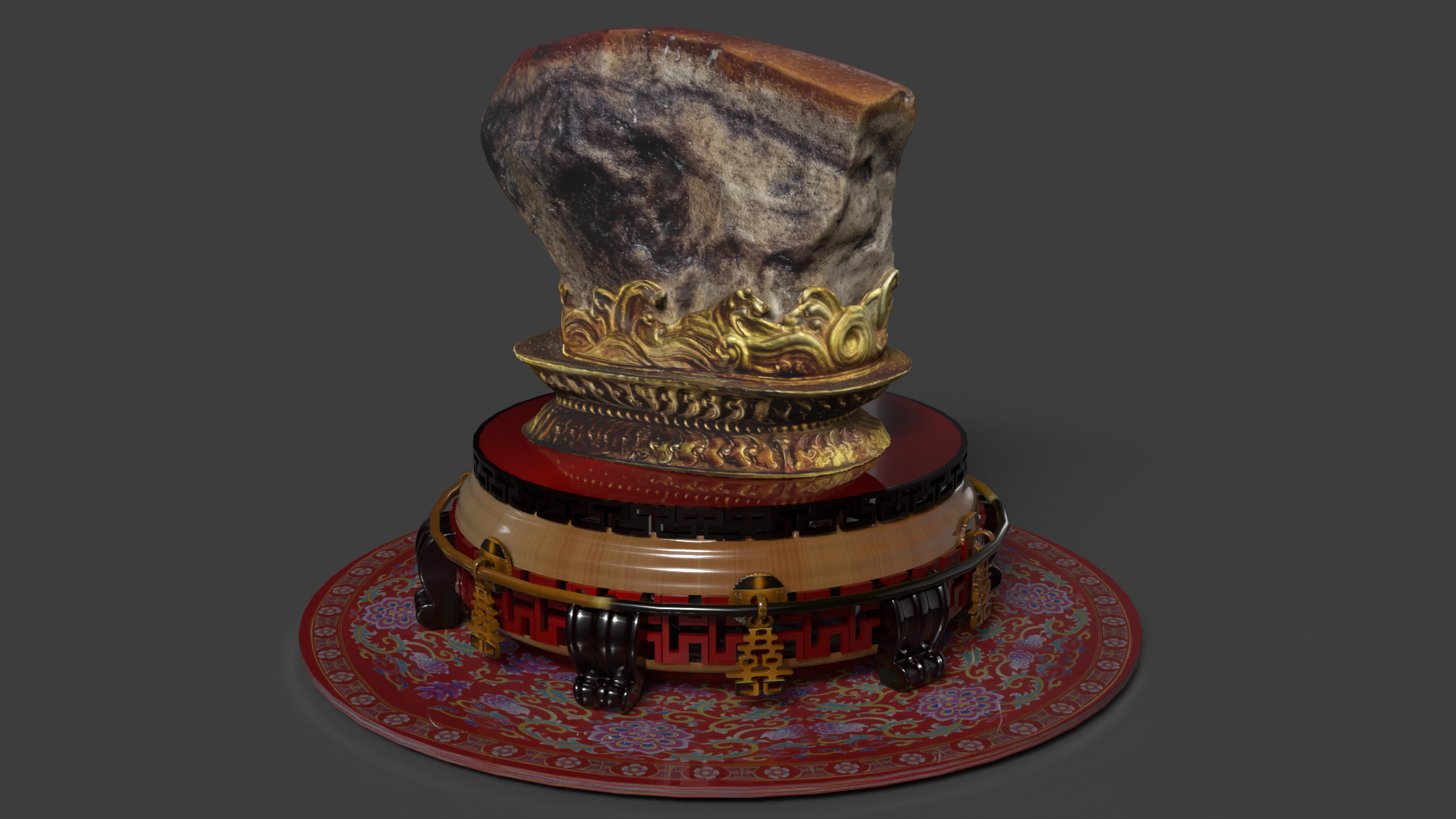 3D Model Chinese Meat Shape Stone - TurboSquid 2281562