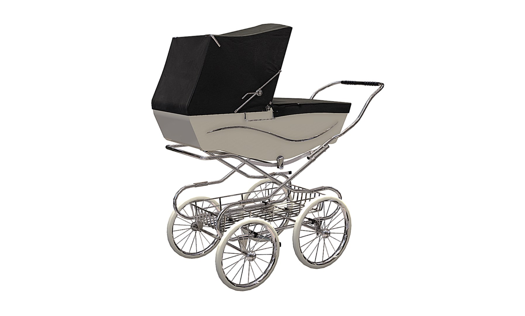 Kensington Classic Baby Pram 3d Model