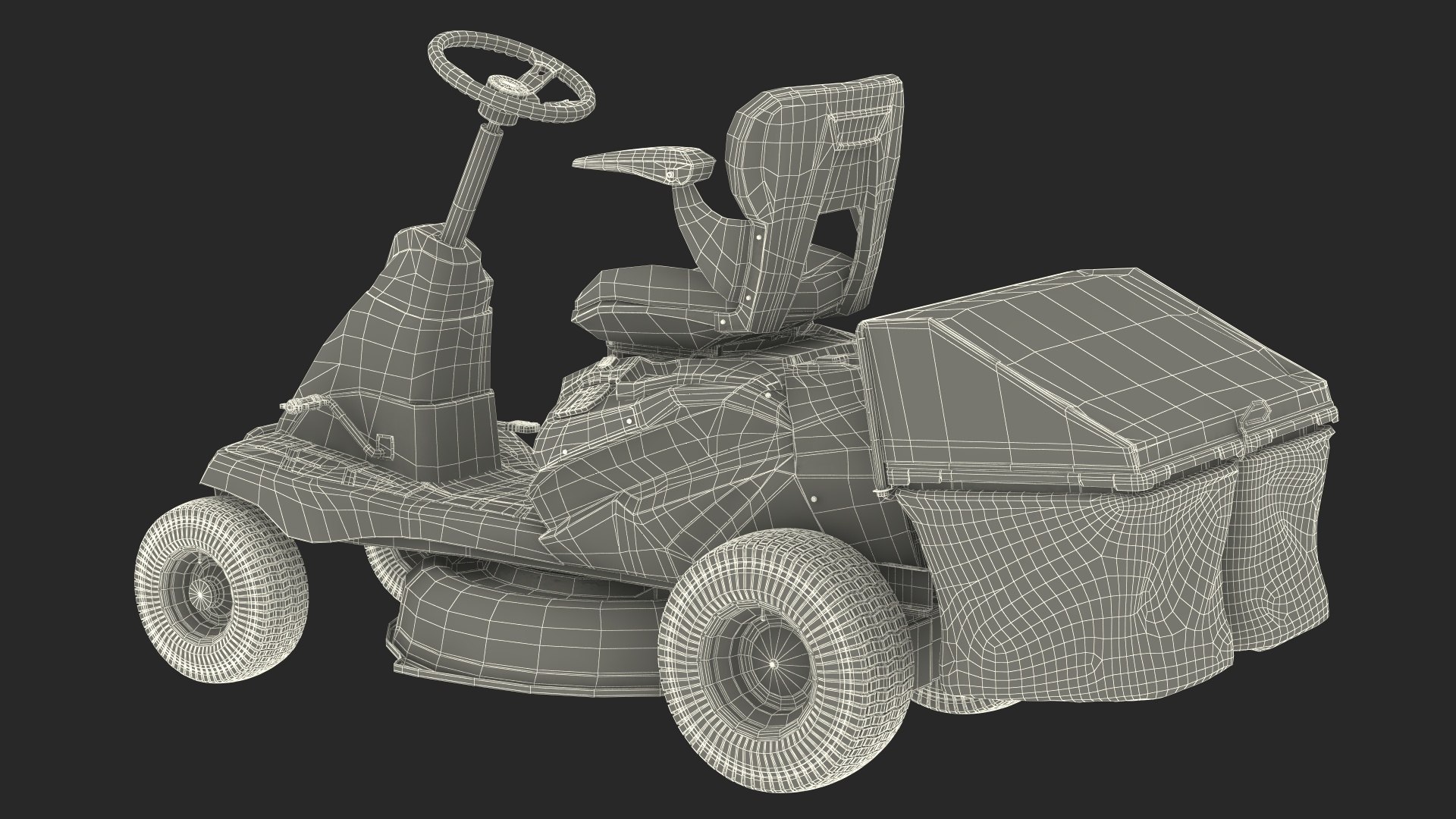 3D Electric Riding Lawn Mower with Bagger Cub Cadet CC30E Rigged for ...