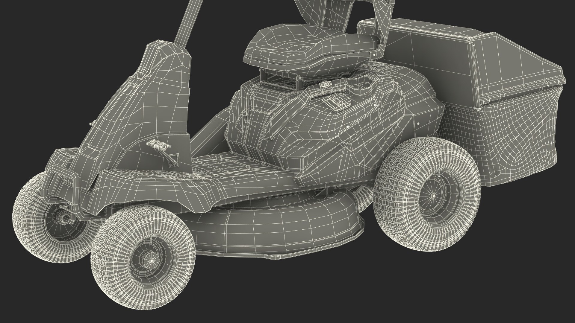 3D Electric Riding Lawn Mower with Bagger Cub Cadet CC30E Rigged for ...