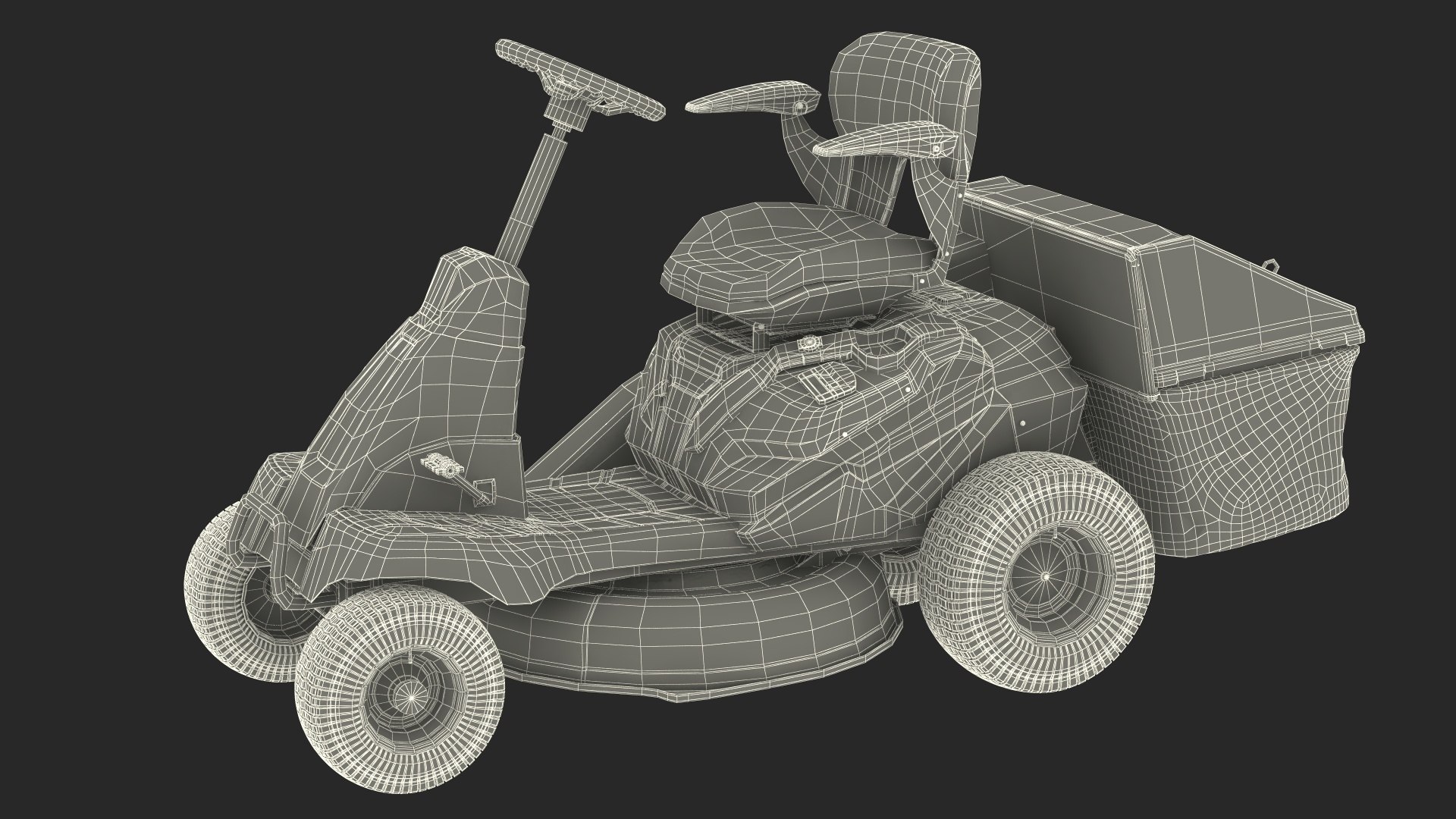 3D Electric Riding Lawn Mower with Bagger Cub Cadet CC30E Rigged for ...