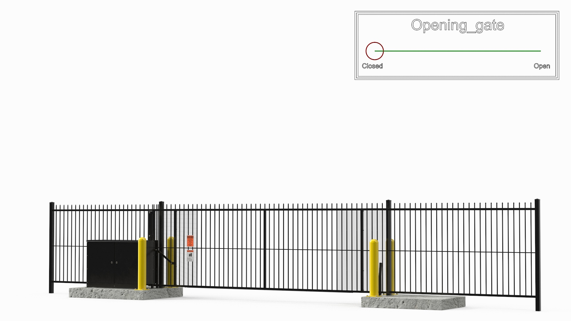 Vertical Pivot Gates Black Rigged 3D Model - TurboSquid 2202086