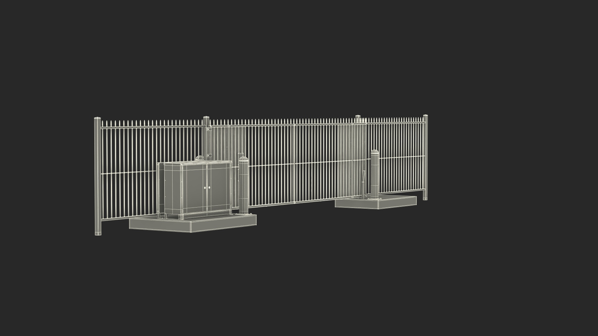 Vertical Pivot Gates Black Rigged 3D Model - TurboSquid 2202086