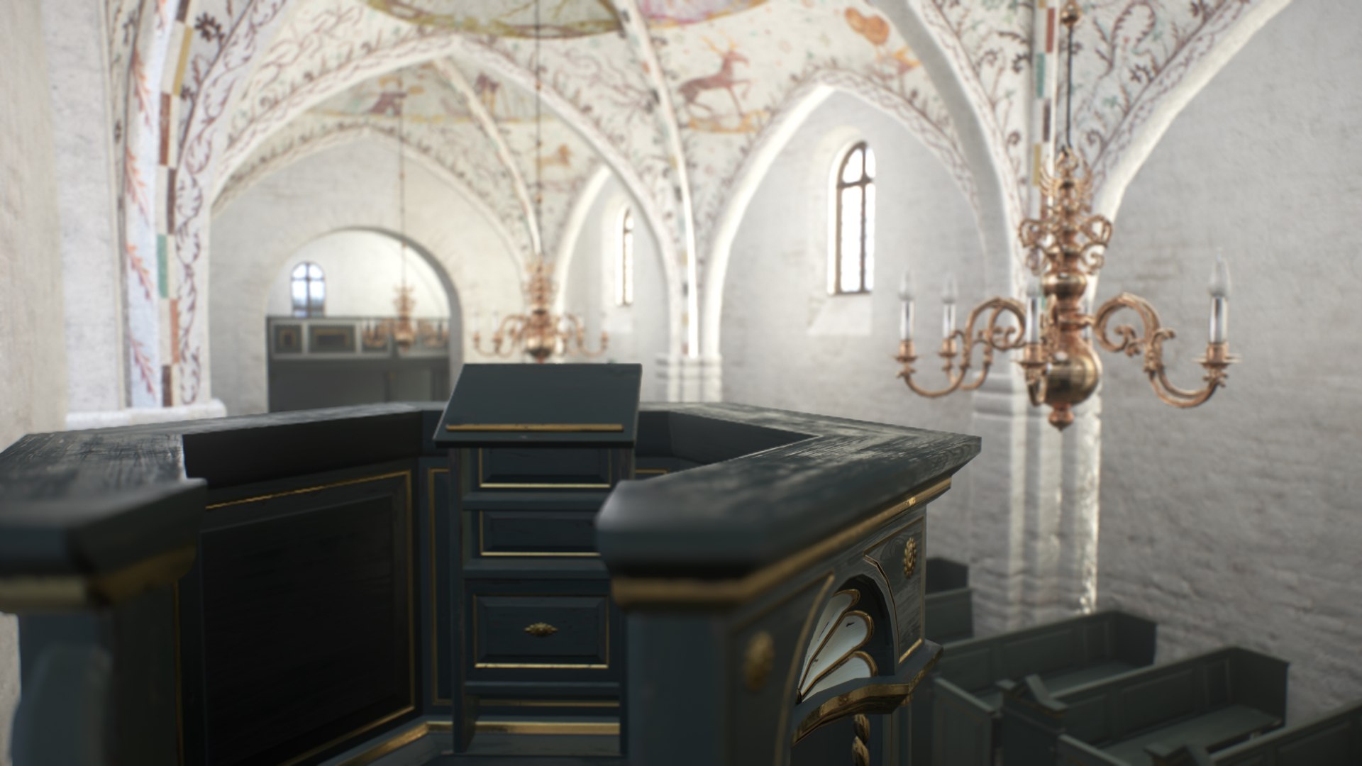 Medieval Church Pulpit Red - PBR 3D - TurboSquid 1817195