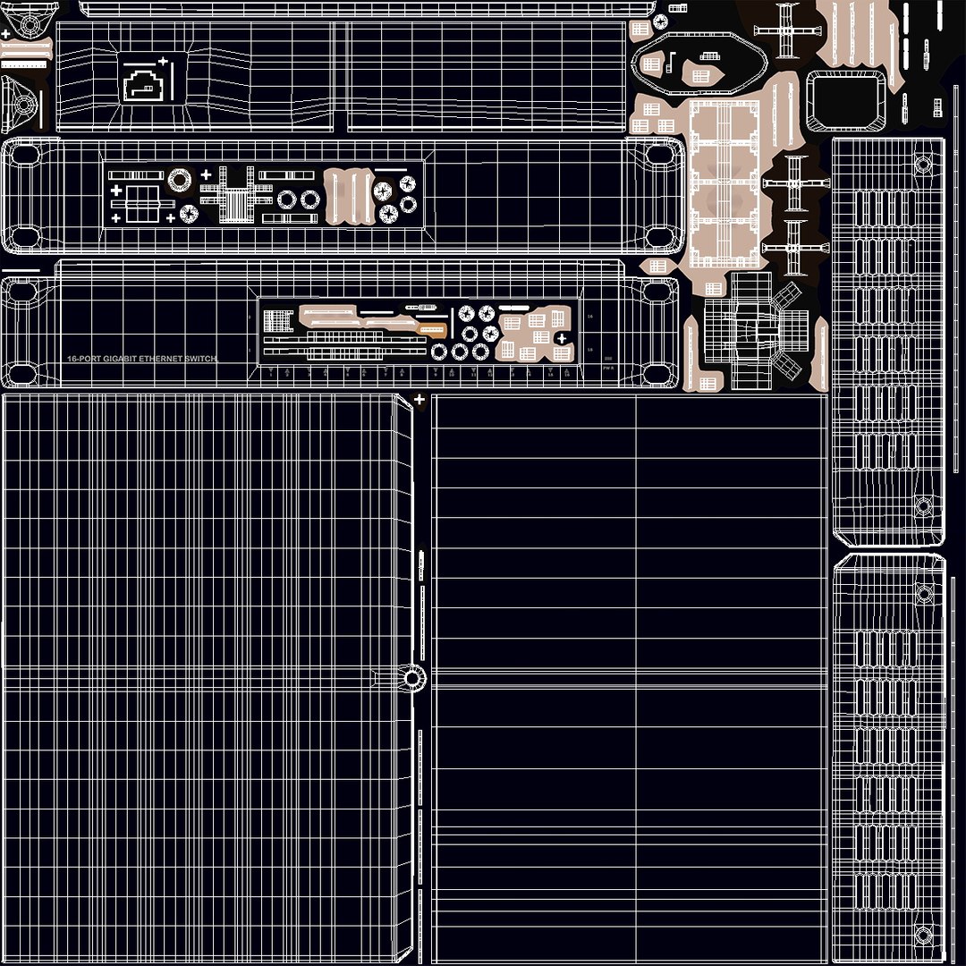Desktop Network Switch 16 Ports Blue 3D Model - TurboSquid 2239666