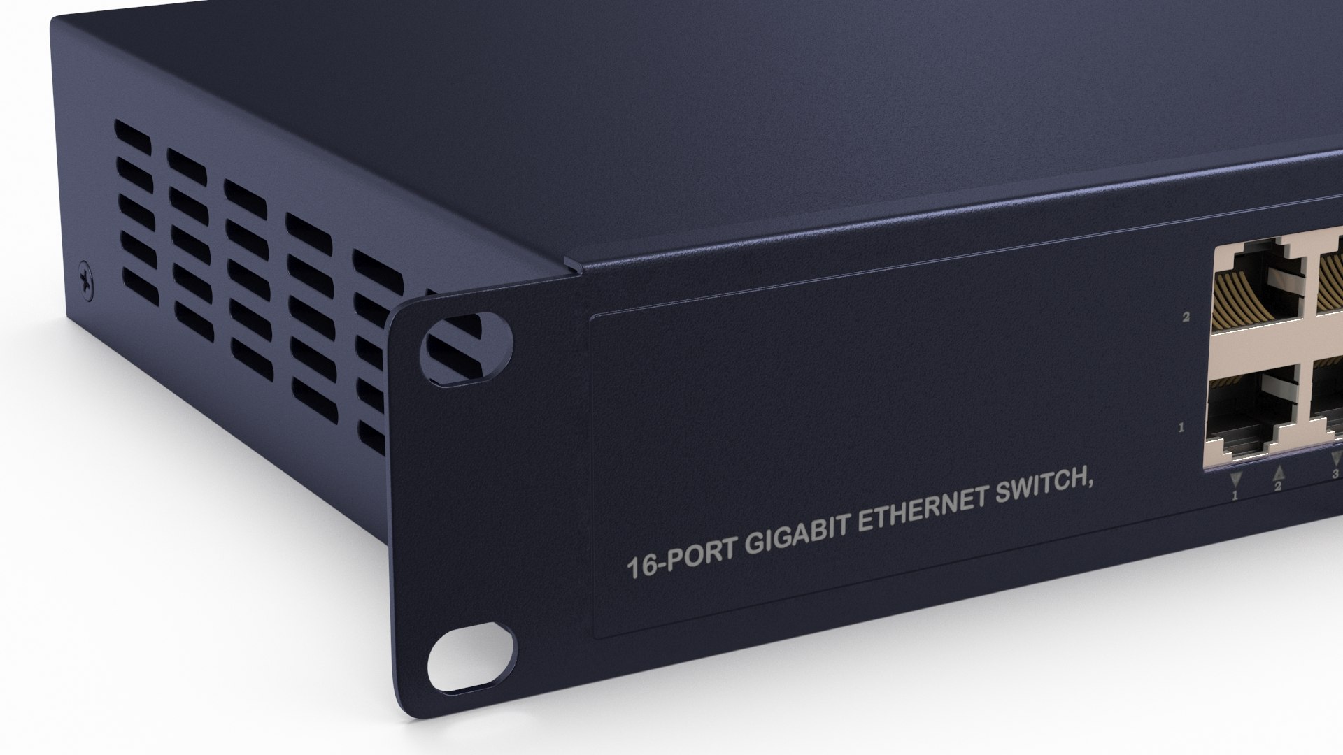 Desktop Network Switch 16 Ports Blue 3D Model - TurboSquid 2239666