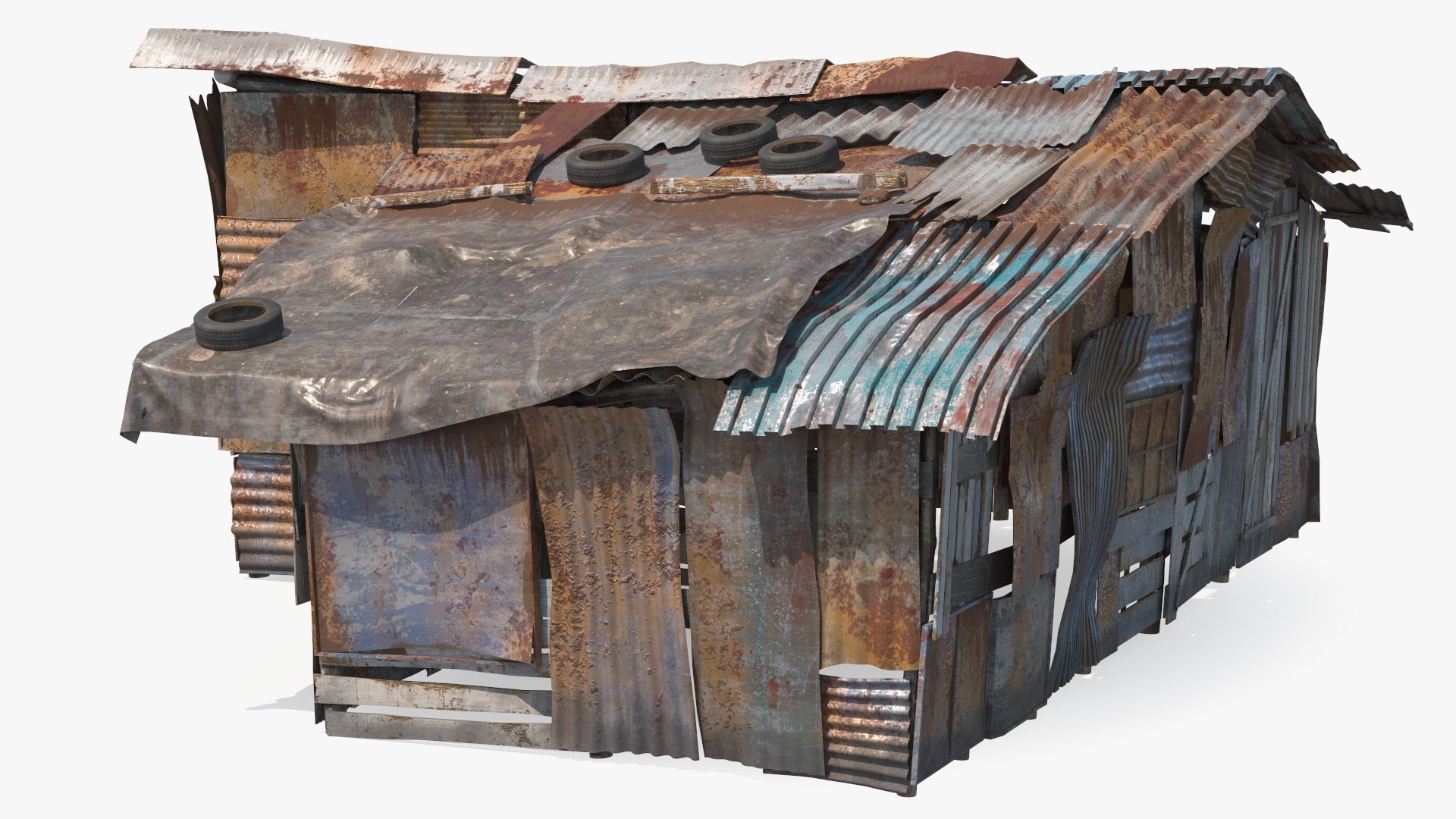 Rusty Tin Roof Cabin 3D Model - TurboSquid 2330068