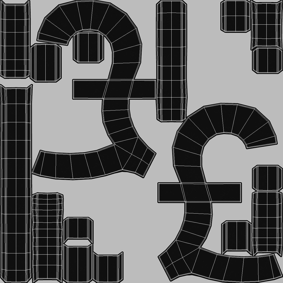 Currency symbols plastic set 3D model - TurboSquid 1689533