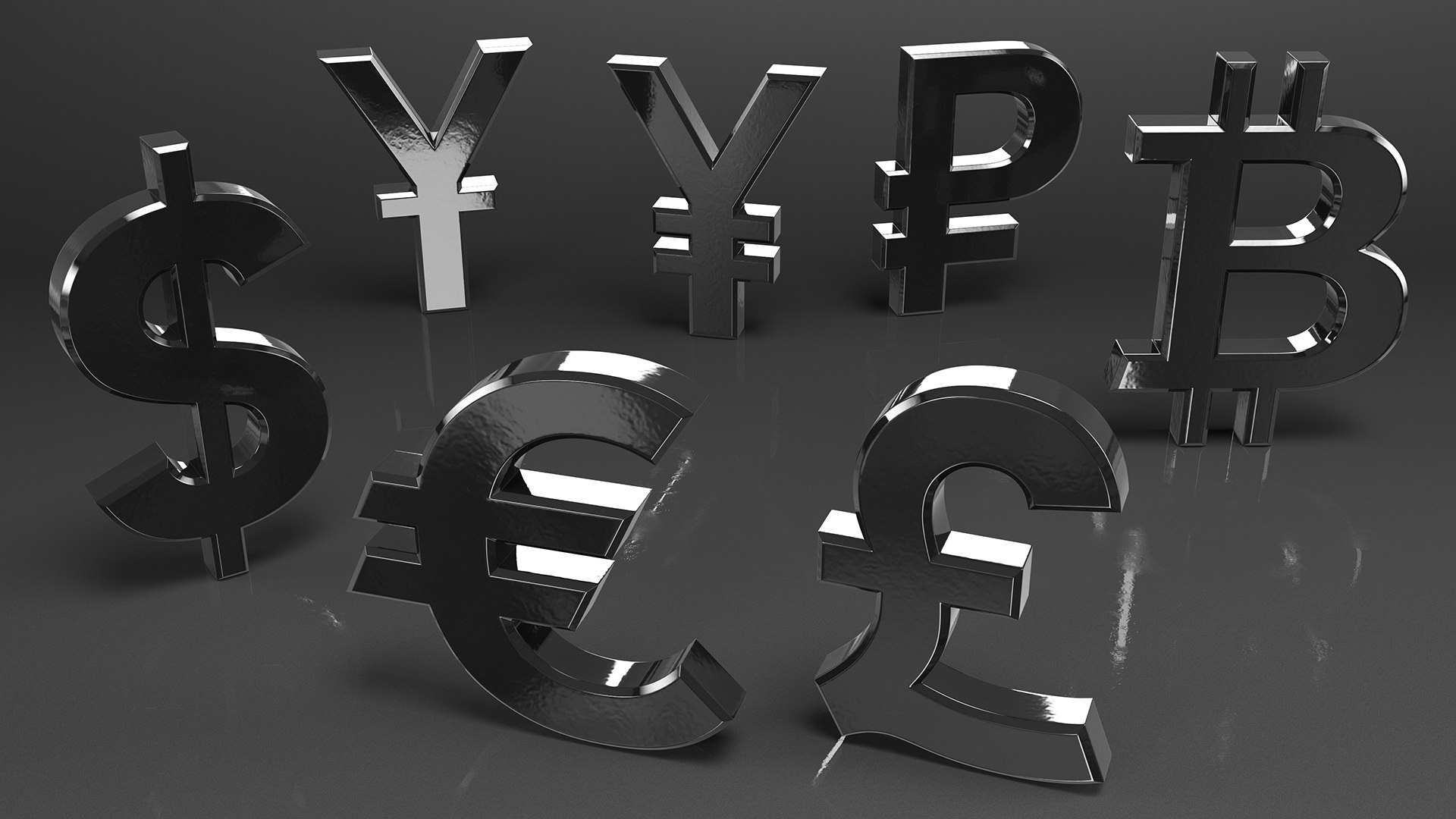 Currency symbols plastic set 3D model - TurboSquid 1689533
