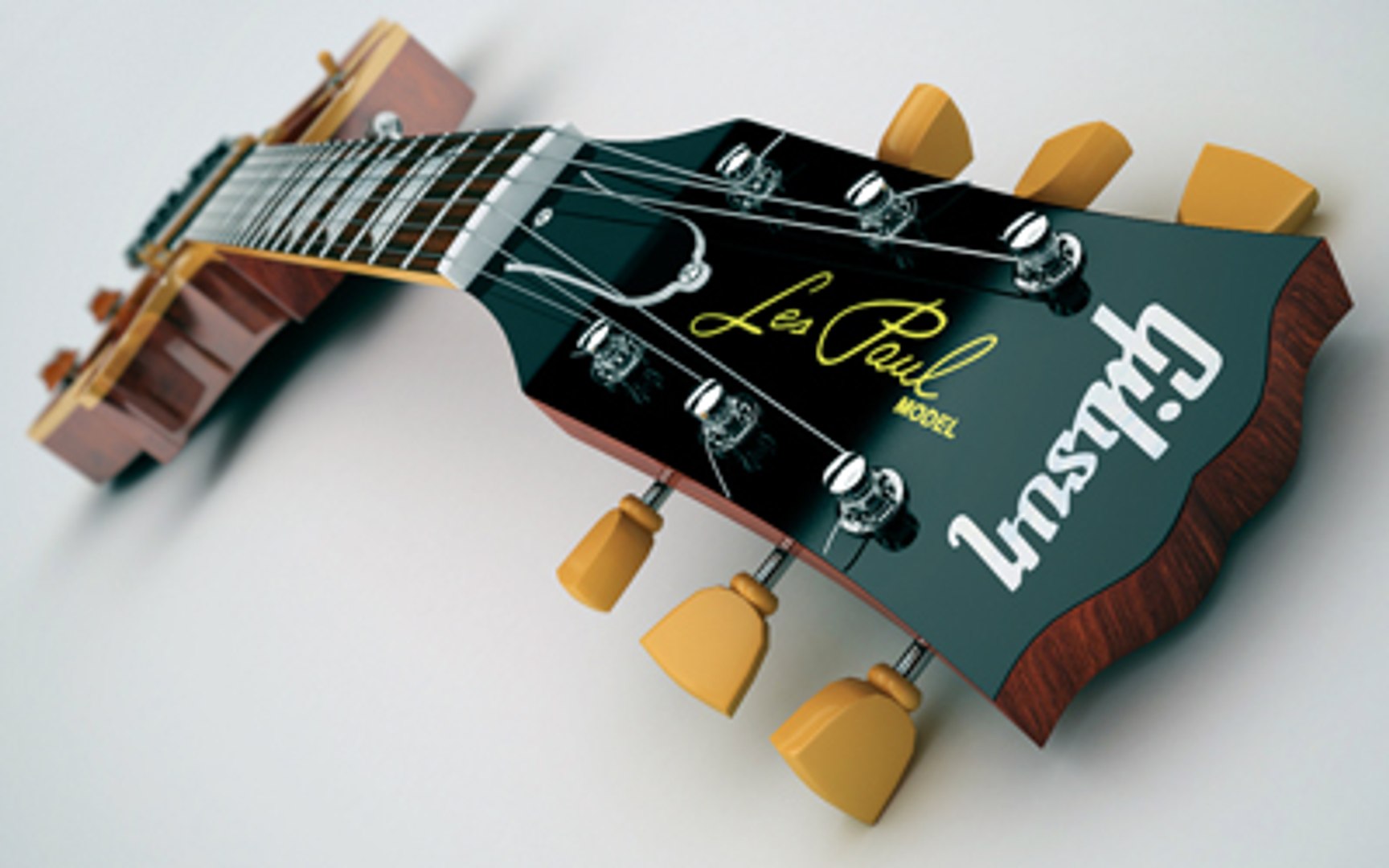 les paul guitar strings 3d model