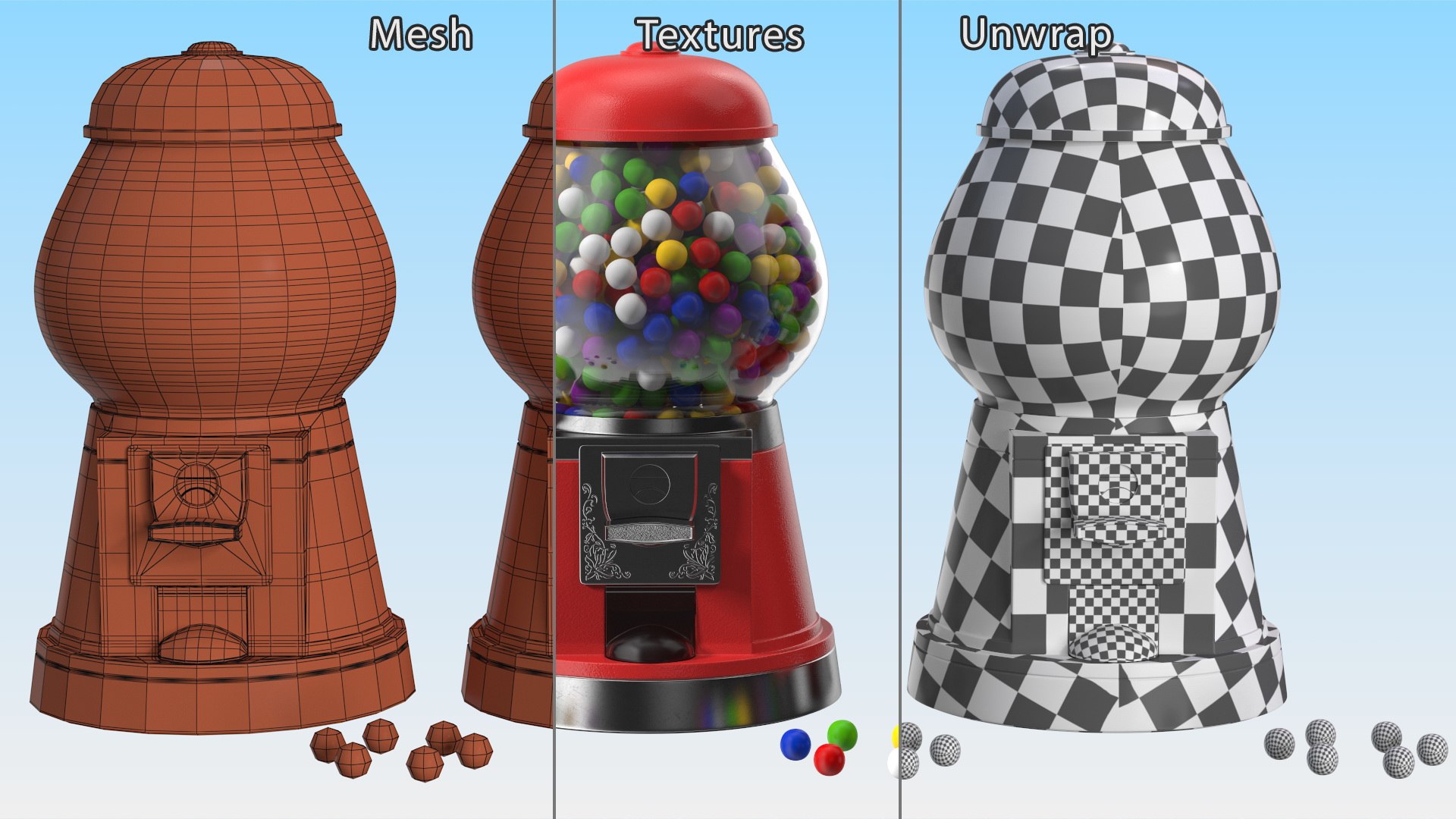 Vintage Gumball Machine 3D Model - TurboSquid 2206559