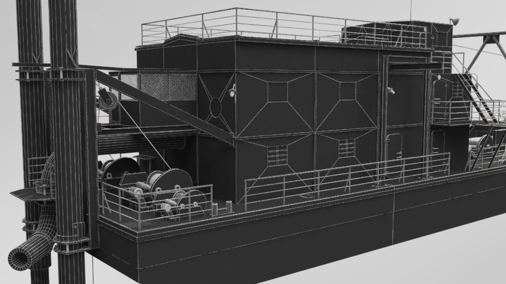 Dredger Ship Transport 3D Model - TurboSquid 1387868