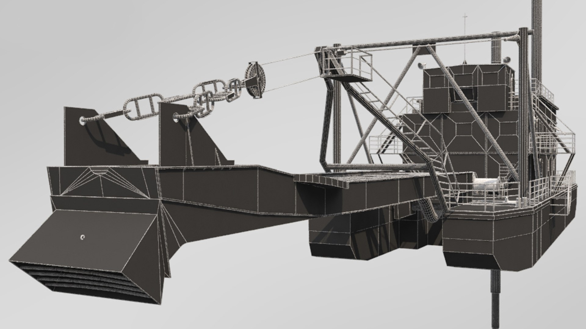 Dredger Ship Transport 3D Model - TurboSquid 1387868