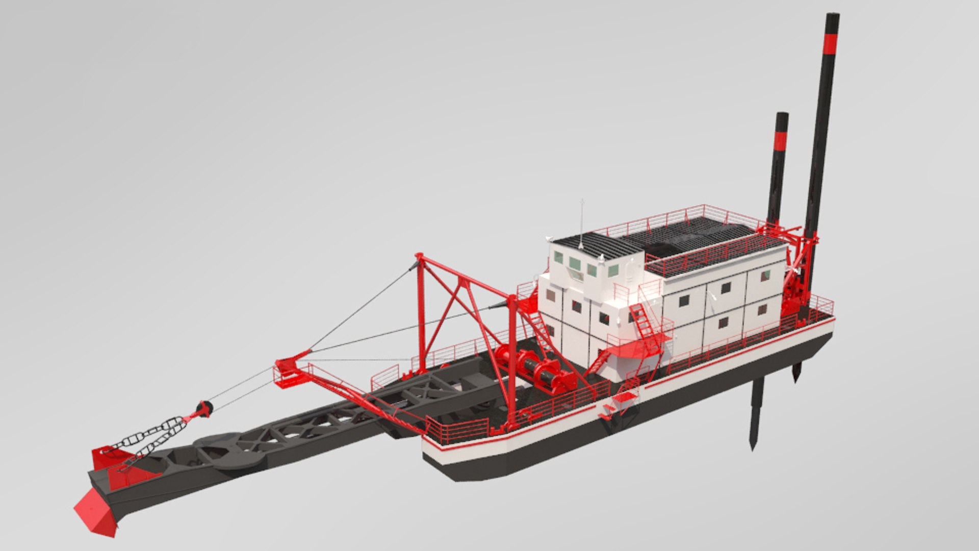 Dredger Ship Transport 3D Model - TurboSquid 1387868