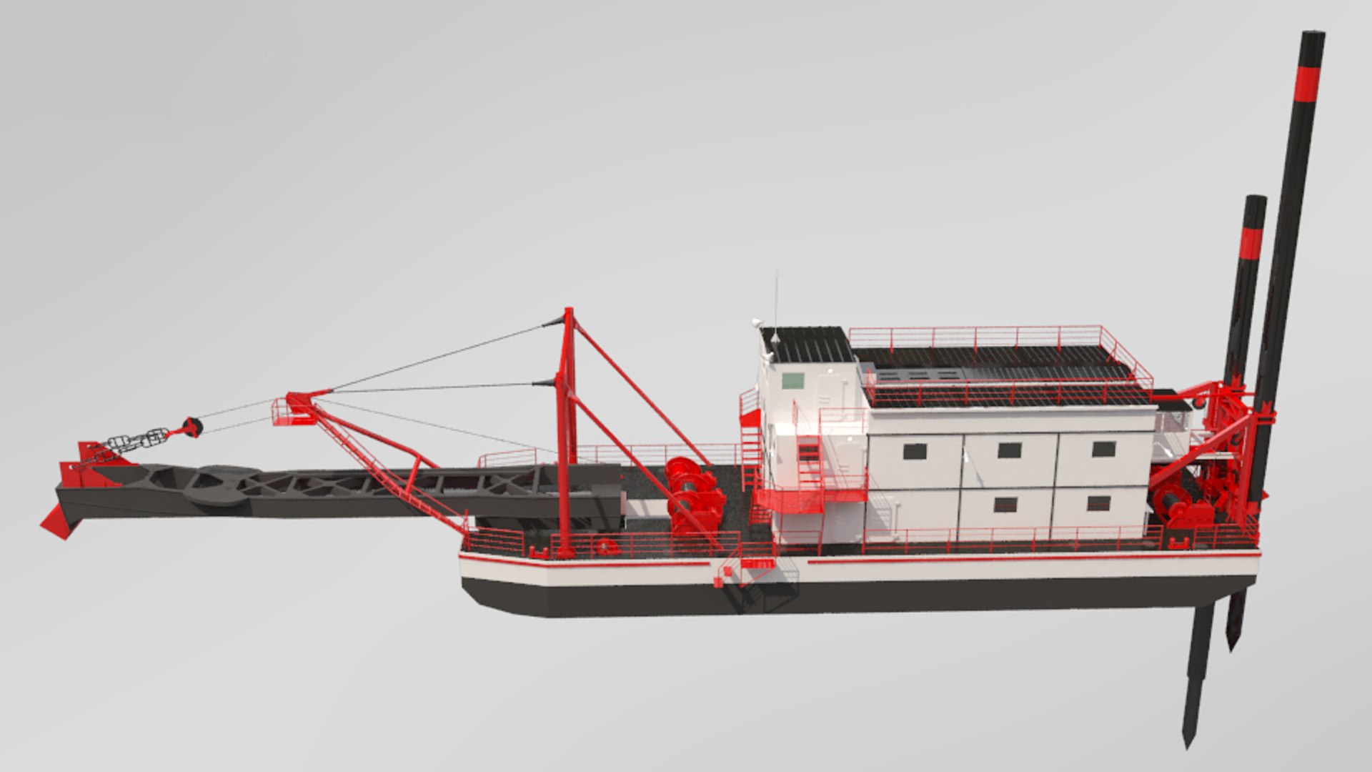 Dredger Ship Transport 3D Model - TurboSquid 1387868