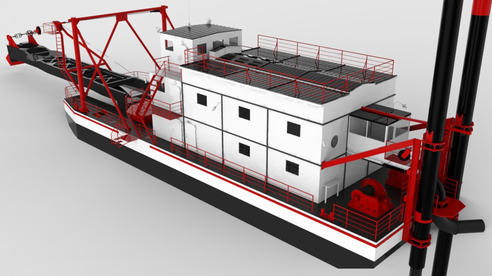Dredger Ship Transport 3D Model - TurboSquid 1387868