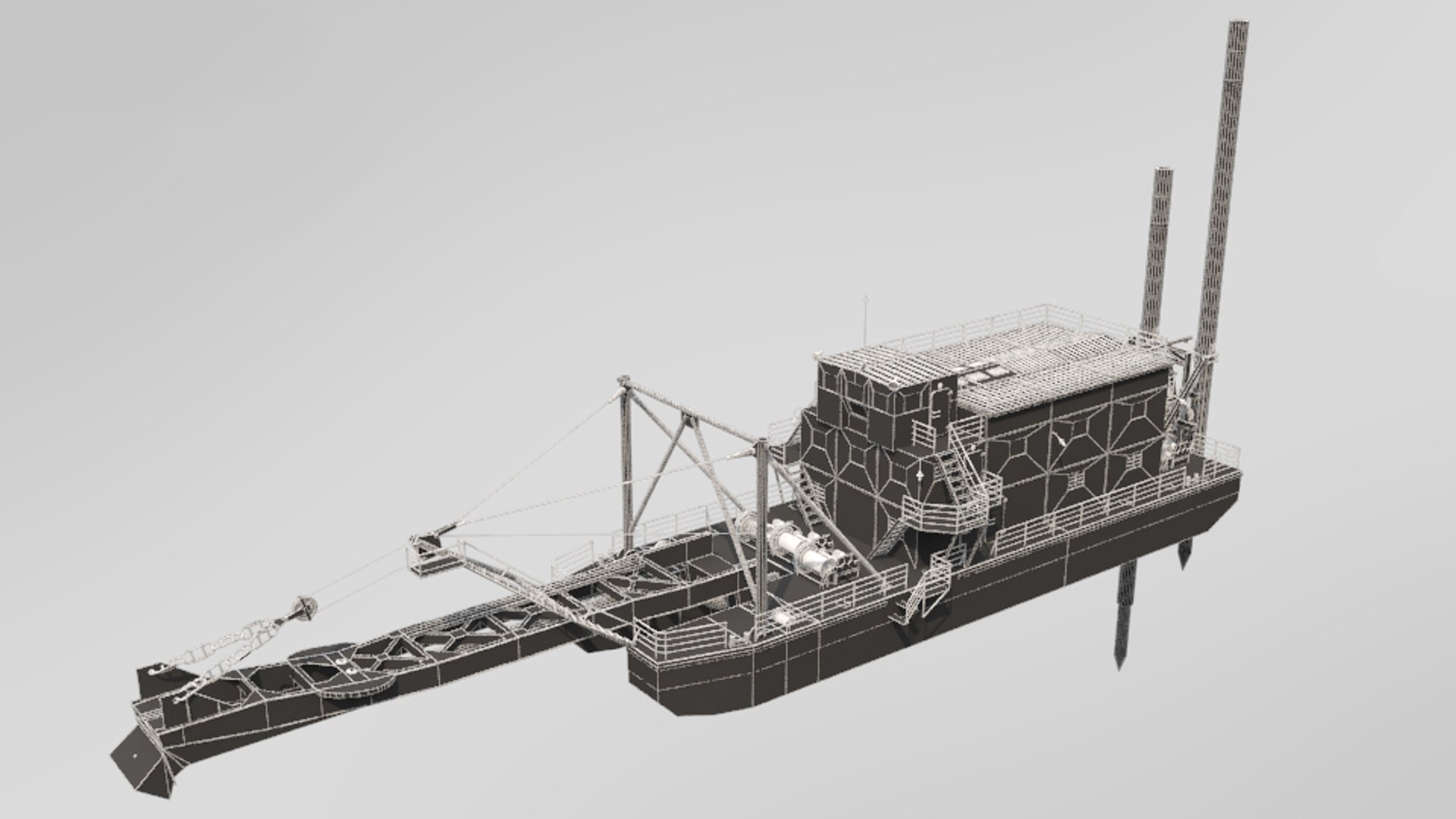 Dredger Ship Transport 3D Model - TurboSquid 1387868