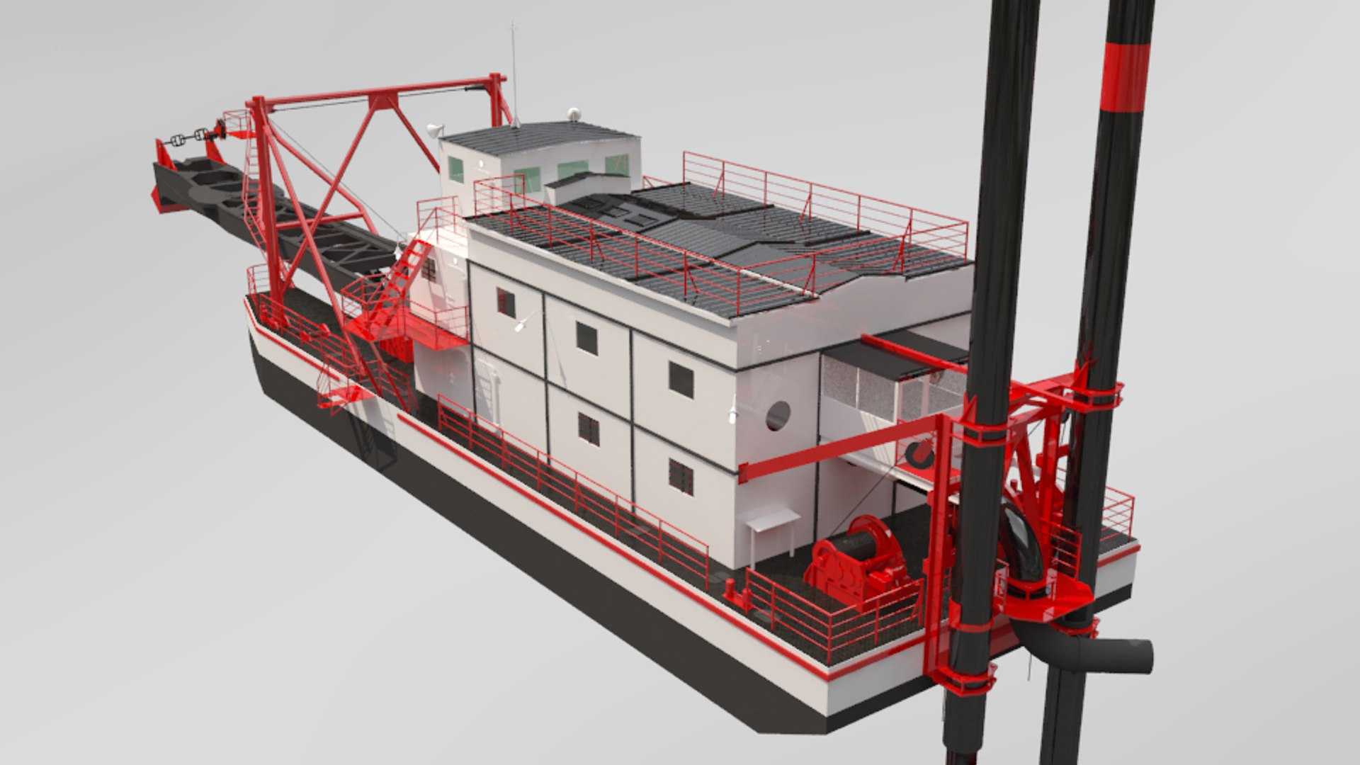 Dredger Ship Transport 3D Model - TurboSquid 1387868