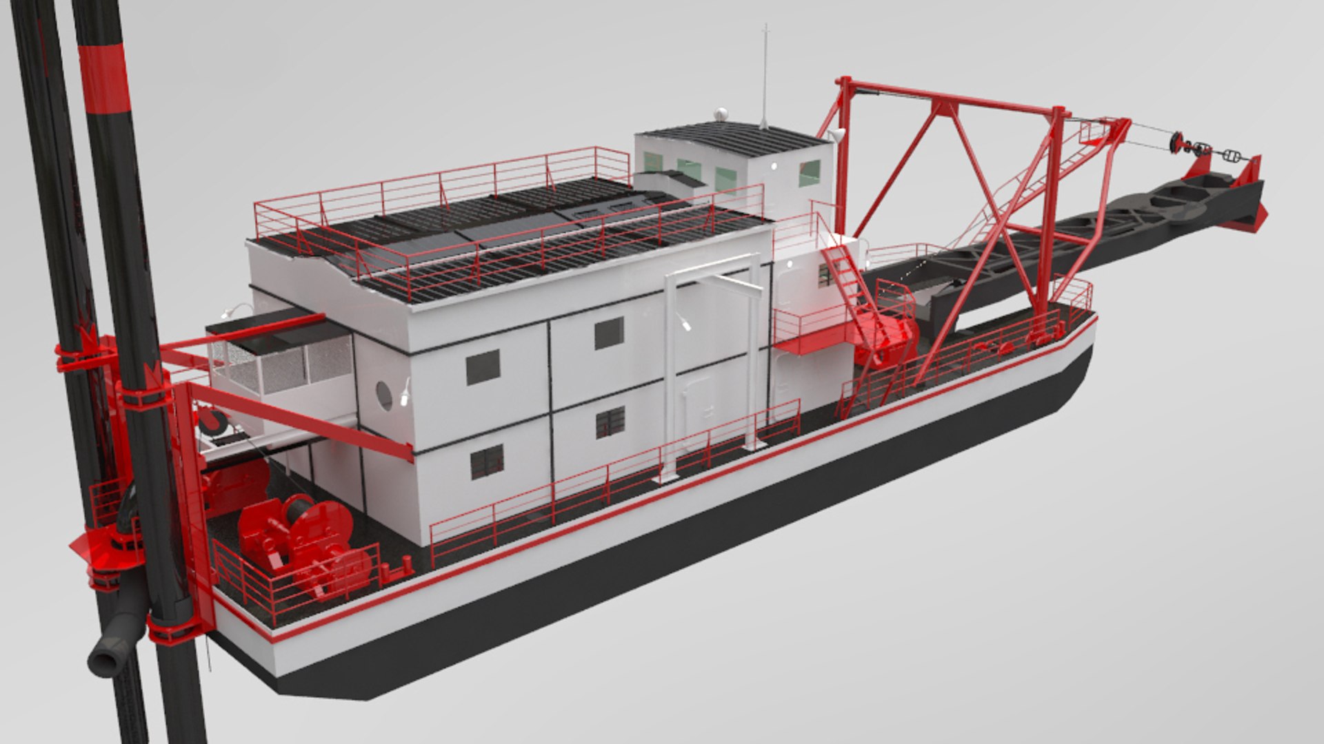 Dredger Ship Transport 3D Model - TurboSquid 1387868