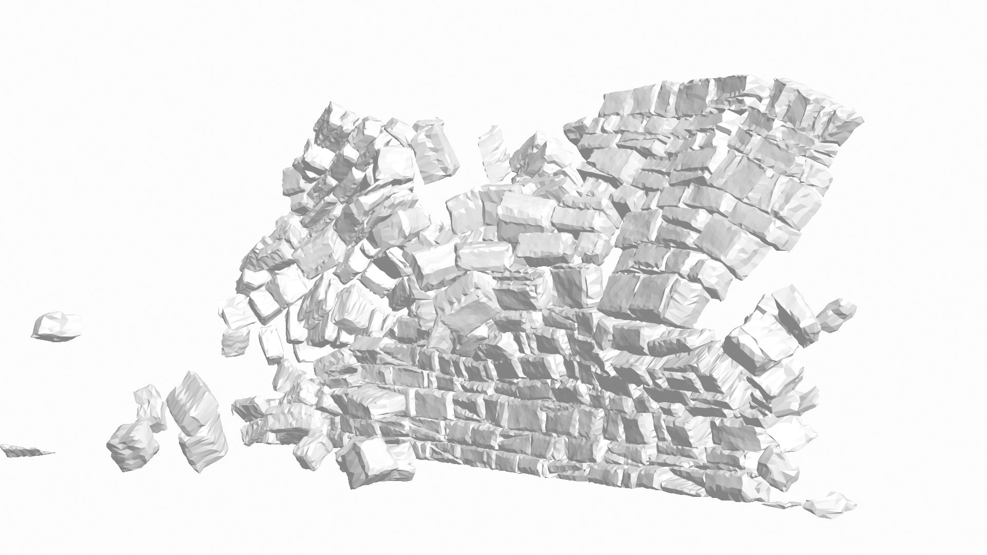 3D Model Realistic Stone Wall Collapse - TurboSquid 1700929