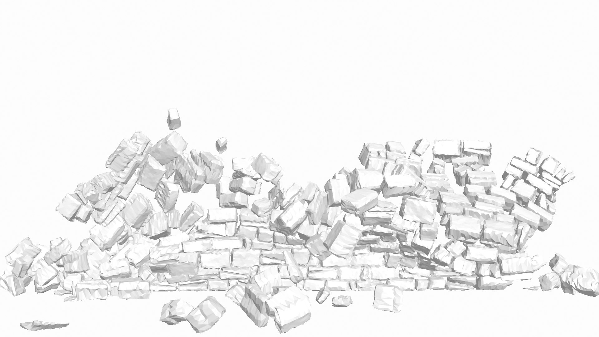 3D Model Realistic Stone Wall Collapse - TurboSquid 1700929