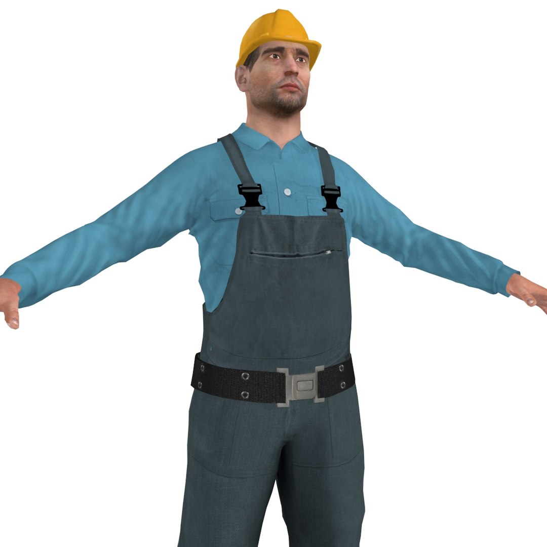 Worker Man 3d Model