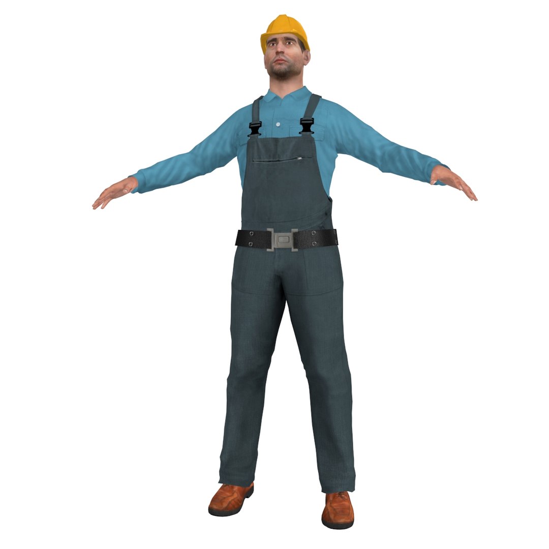 Worker Man 3d Model