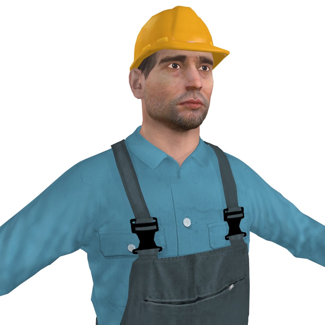 Worker Man 3d Model