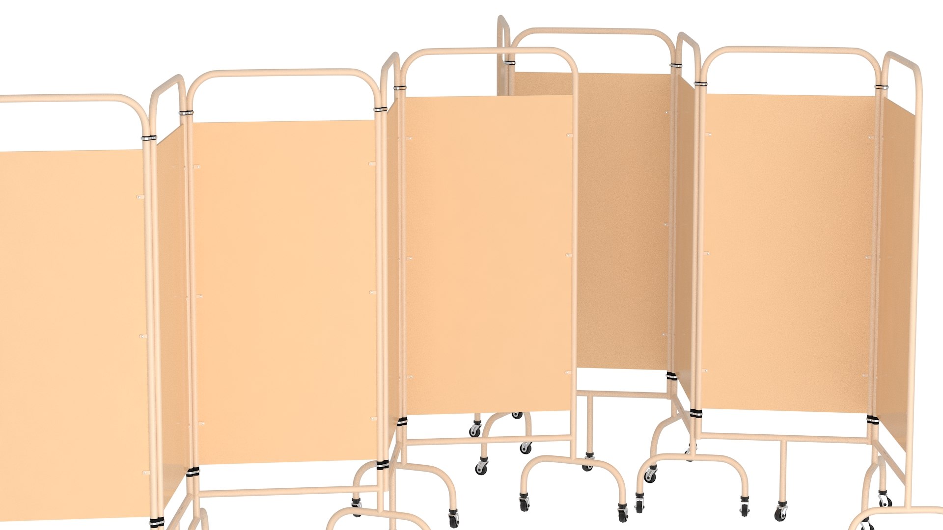 3D Mobile Folding Hospital Privacy Screen 01 - TurboSquid 2135689