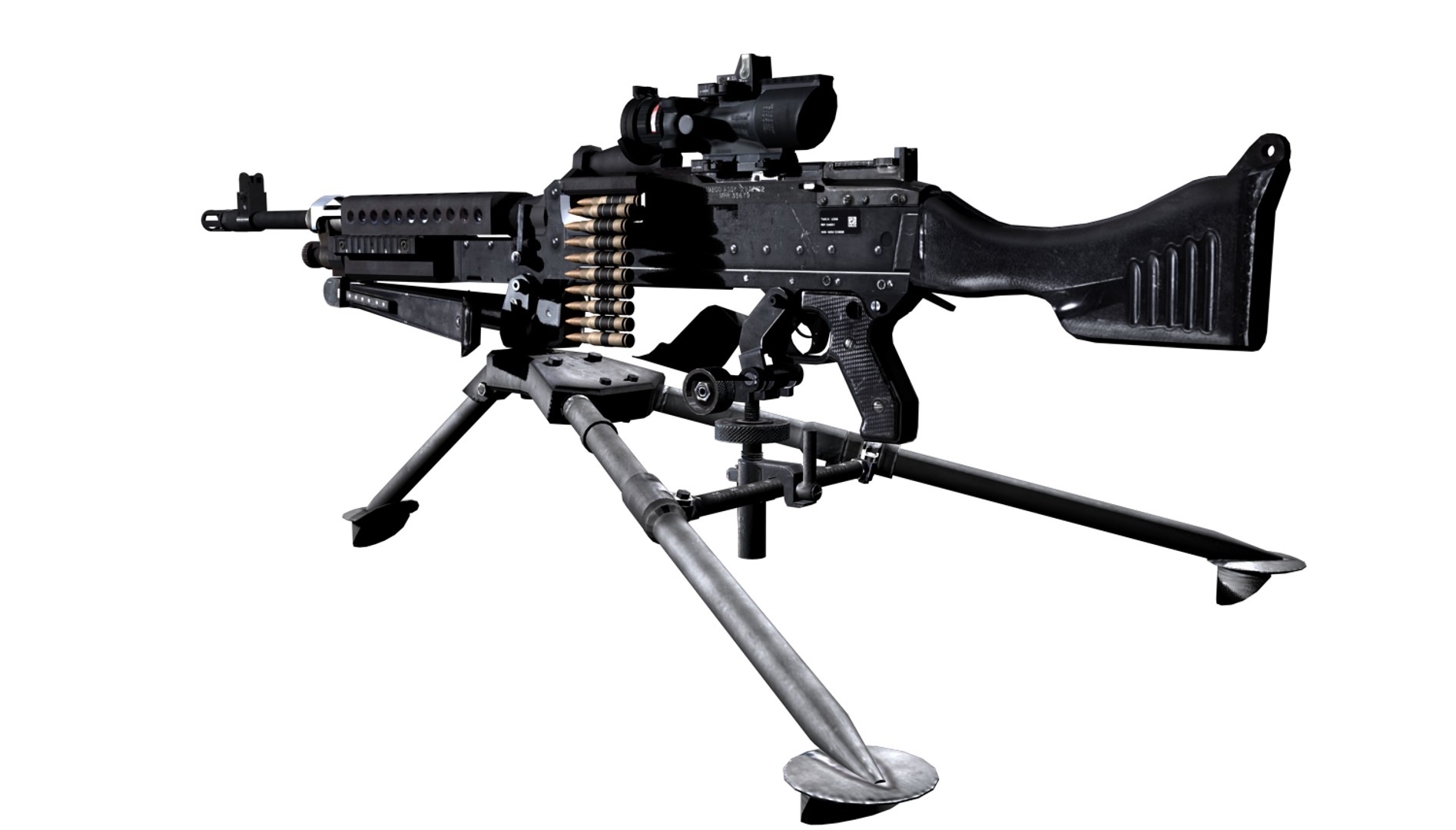 3D M240b Machine Gun - TurboSquid 1350167