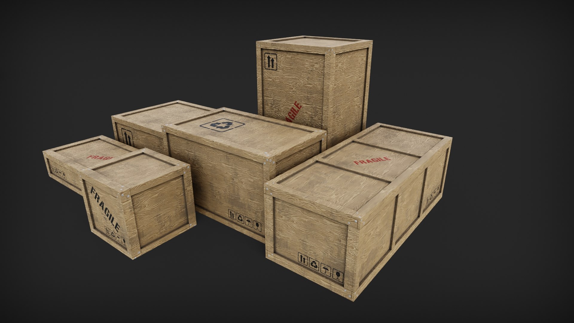 3D Shipping Cargo Boxes Model - TurboSquid 2144908