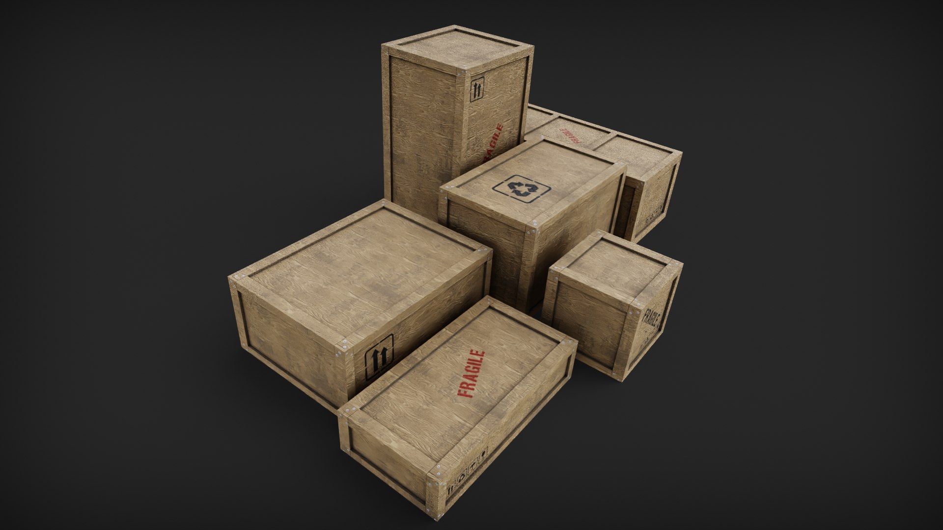 3D Shipping Cargo Boxes Model - TurboSquid 2144908