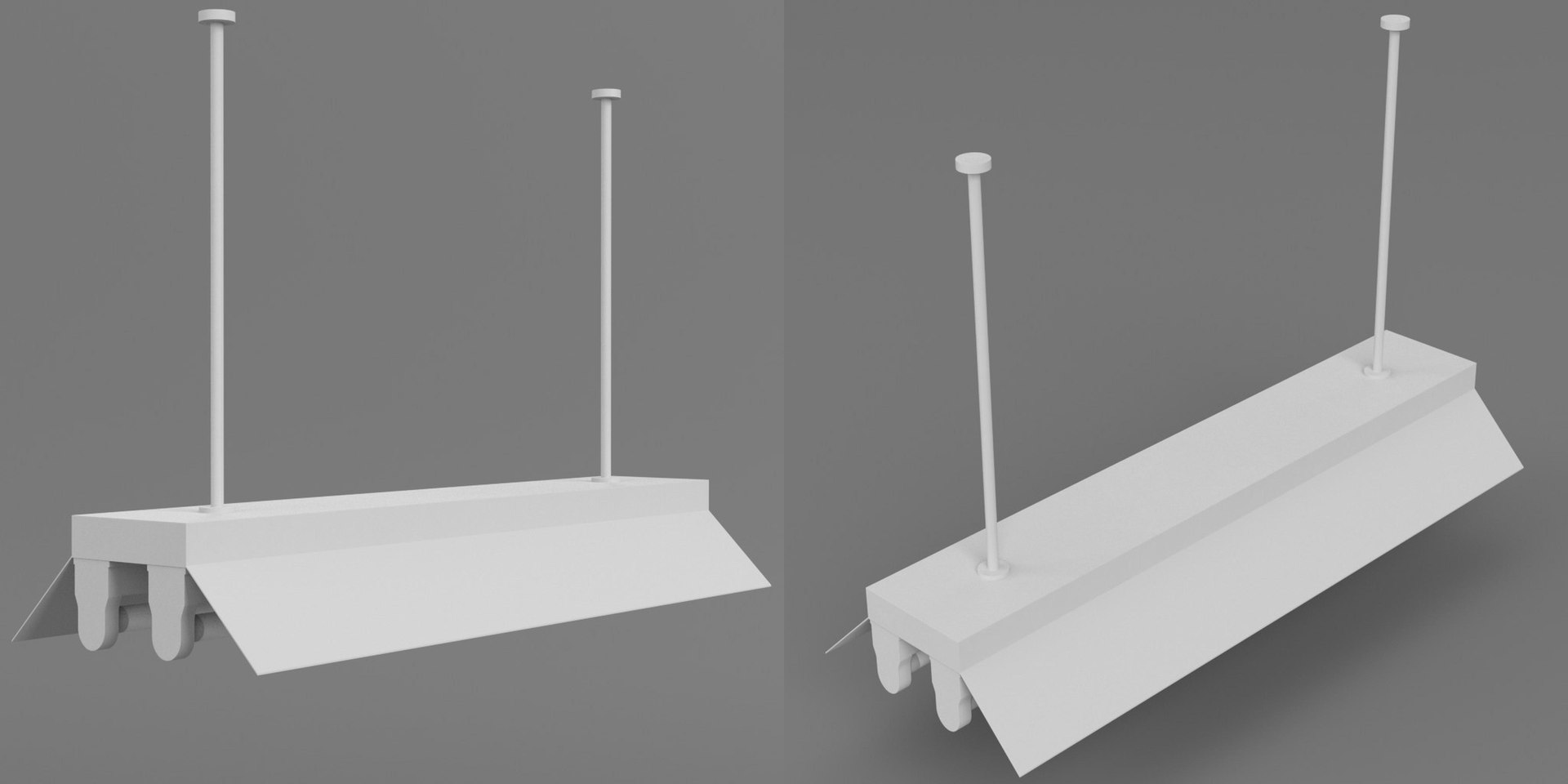 3D double neon ceiling lamp model - TurboSquid 1559467