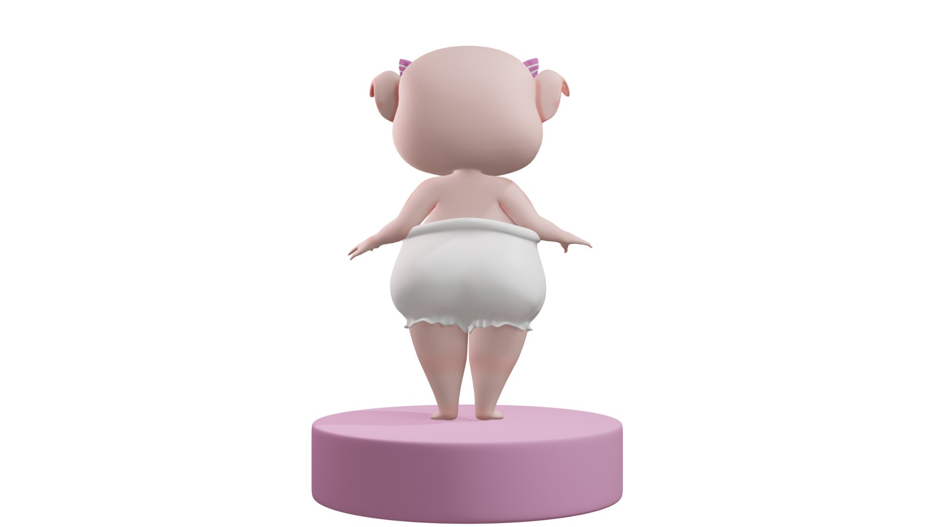 Pig Girl With Bowtie 3D Model 3D Model - TurboSquid 1767351