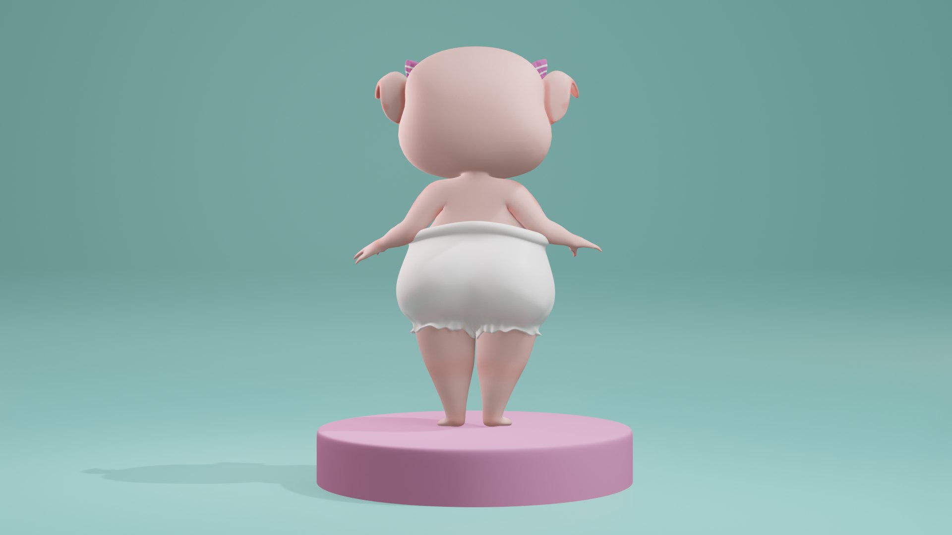 Pig Girl With Bowtie 3D Model 3D Model - TurboSquid 1767351