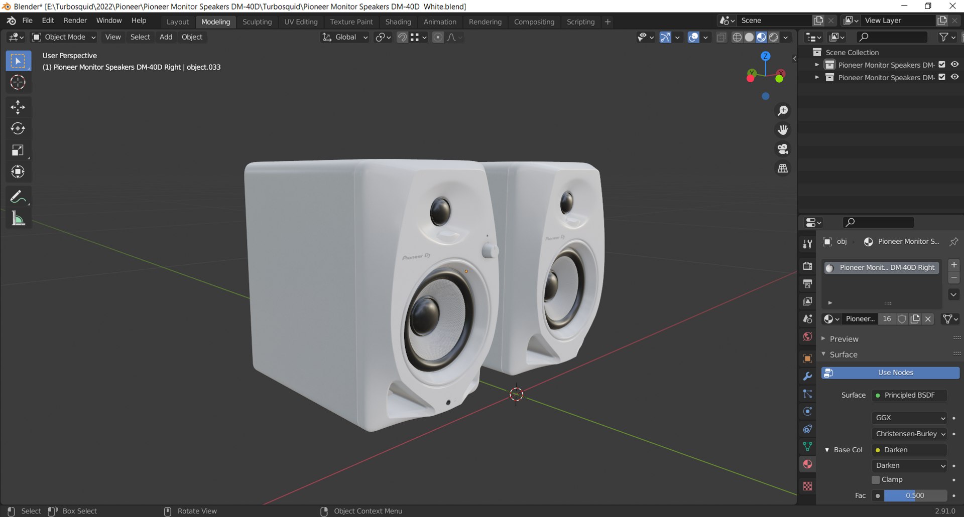 3D Pioneer Monitor Speakers DM-40D White - TurboSquid 1933411