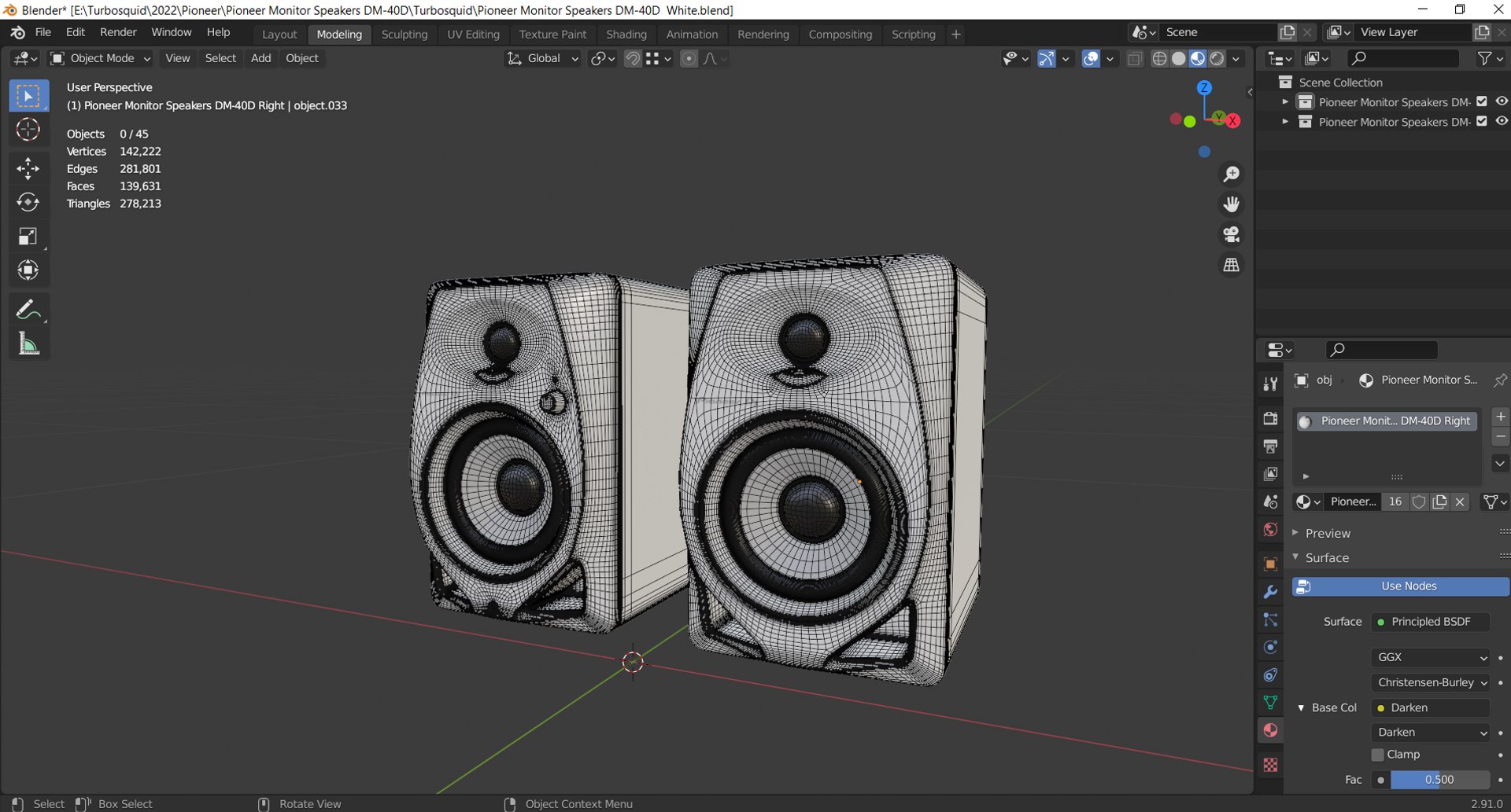 3D Pioneer Monitor Speakers DM-40D White - TurboSquid 1933411