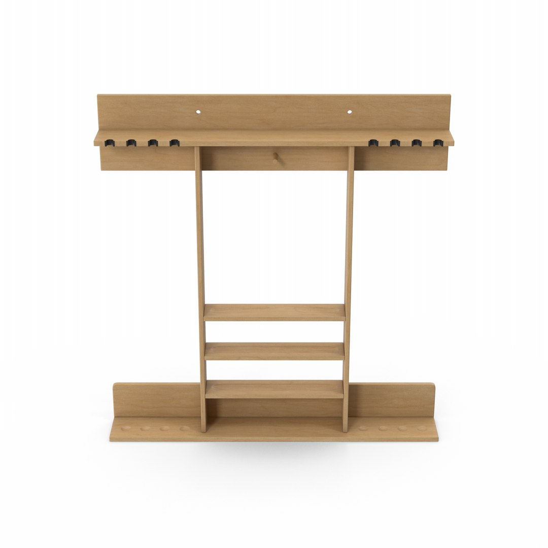 Wooden Billiard Cue Rack 3D Model - TurboSquid 2188281