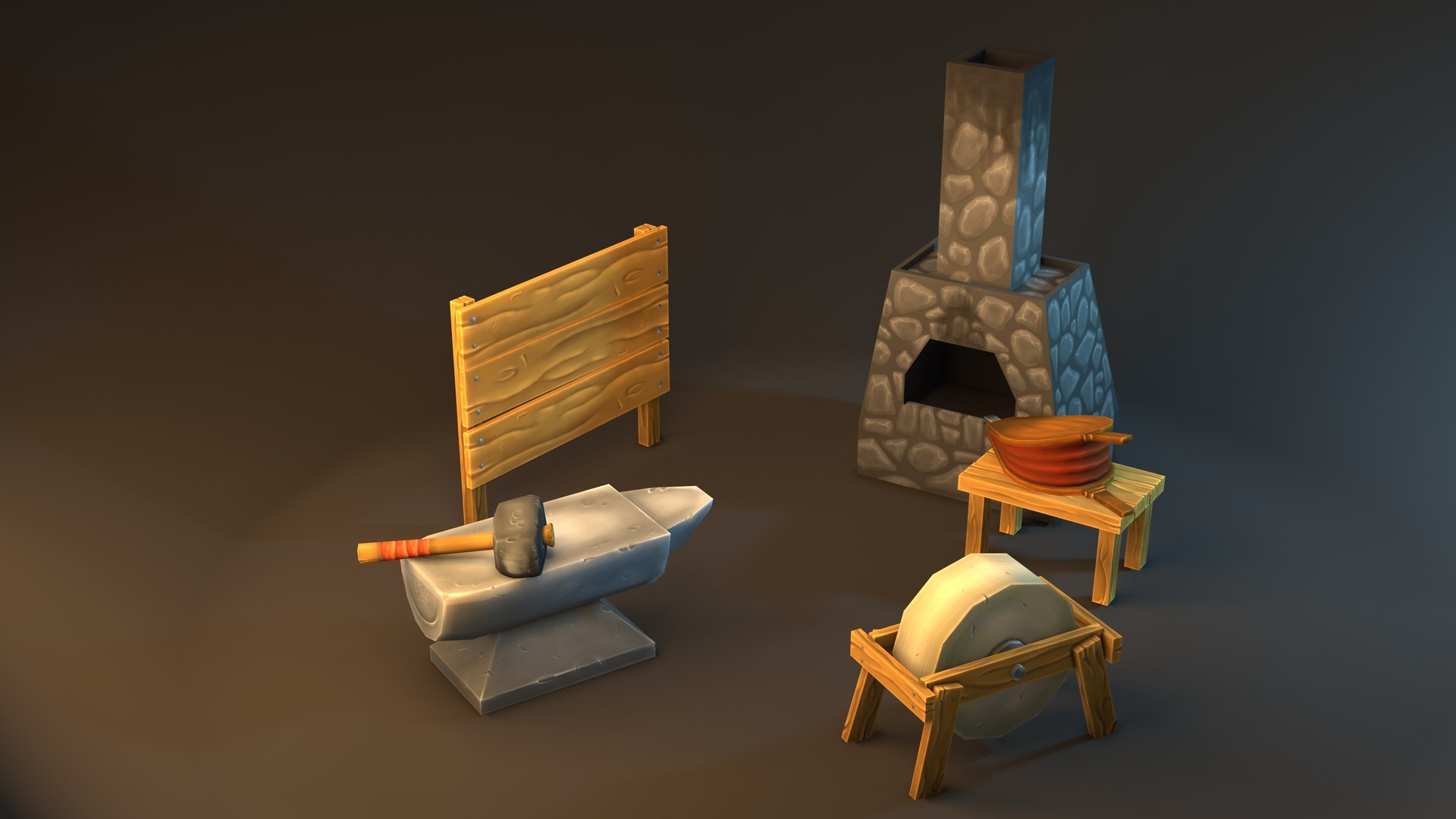 Game Ready Low Poly Stylized Forge Model - TurboSquid 1848961