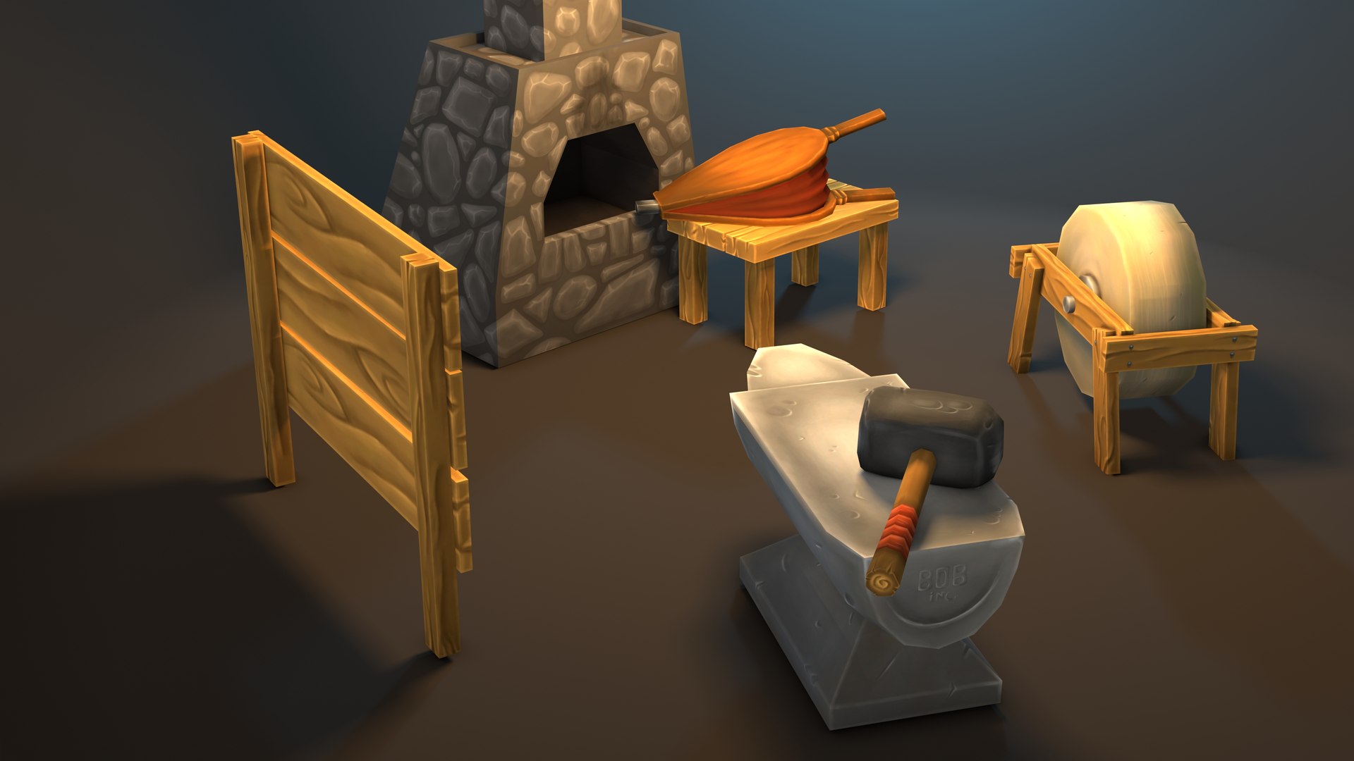Game Ready Low Poly Stylized Forge Model - TurboSquid 1848961