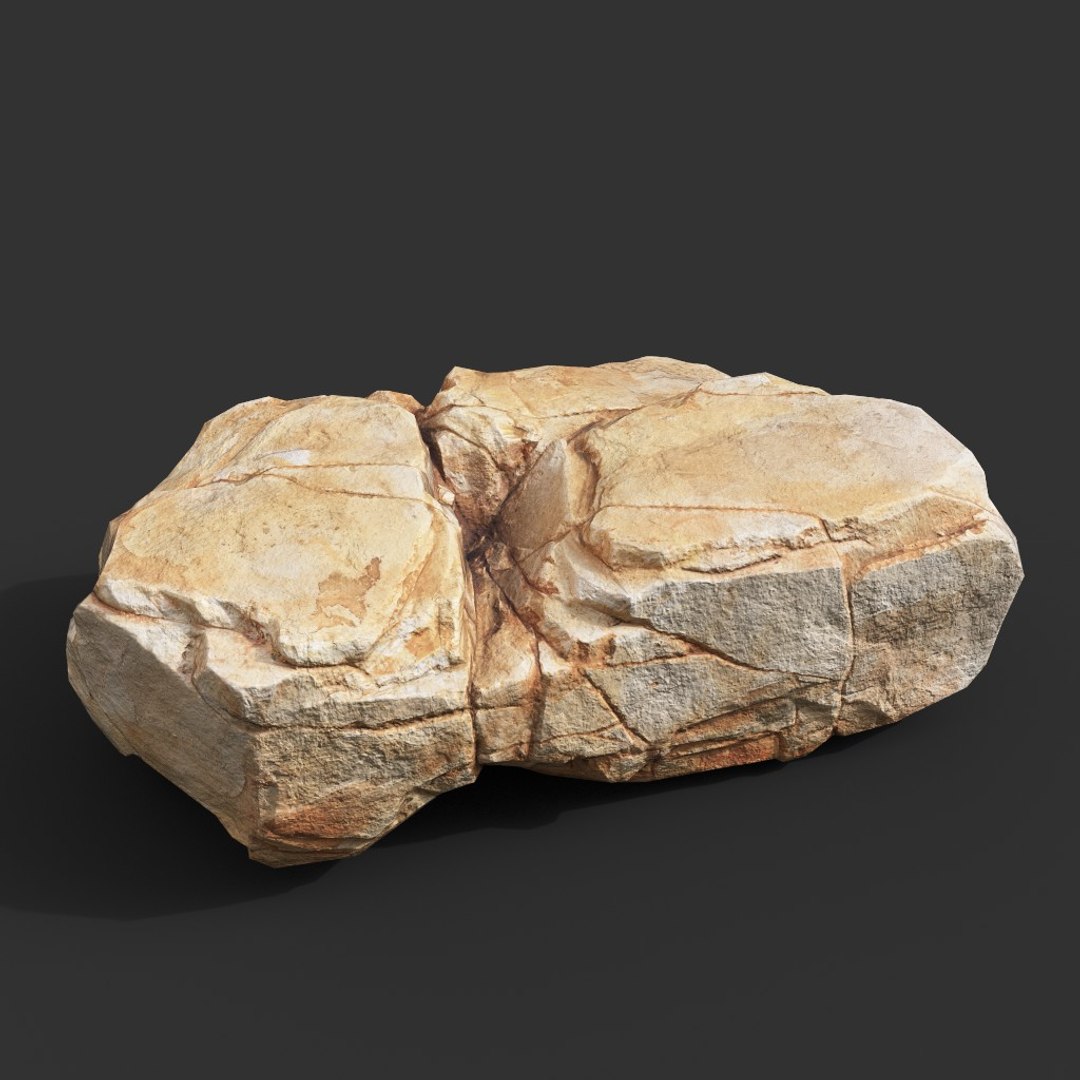 3D 8 Low Poly PBR Yellow Horizontal Rock Modular - Ultra HD 16K Texture ...