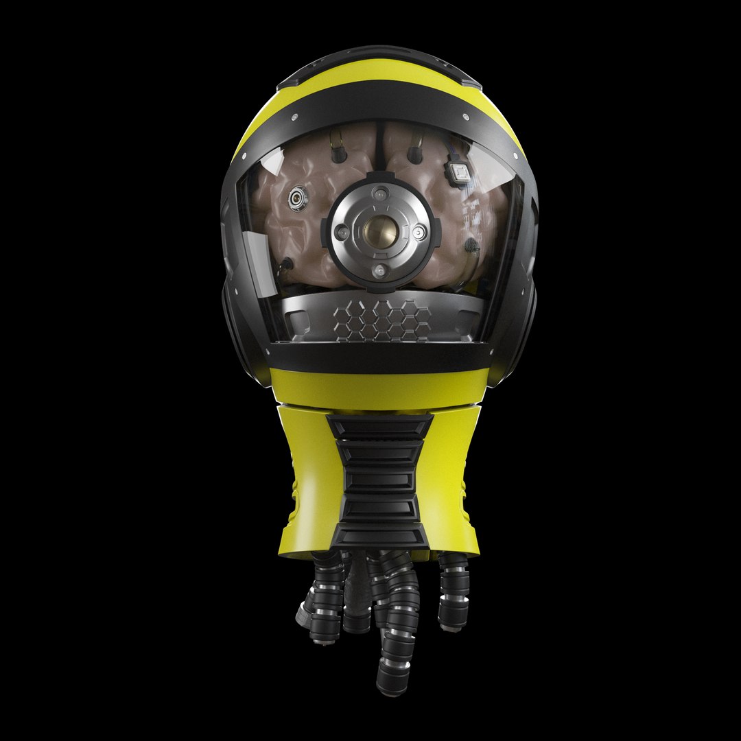 3D Female Robot Head Yellow Model - TurboSquid 2240128
