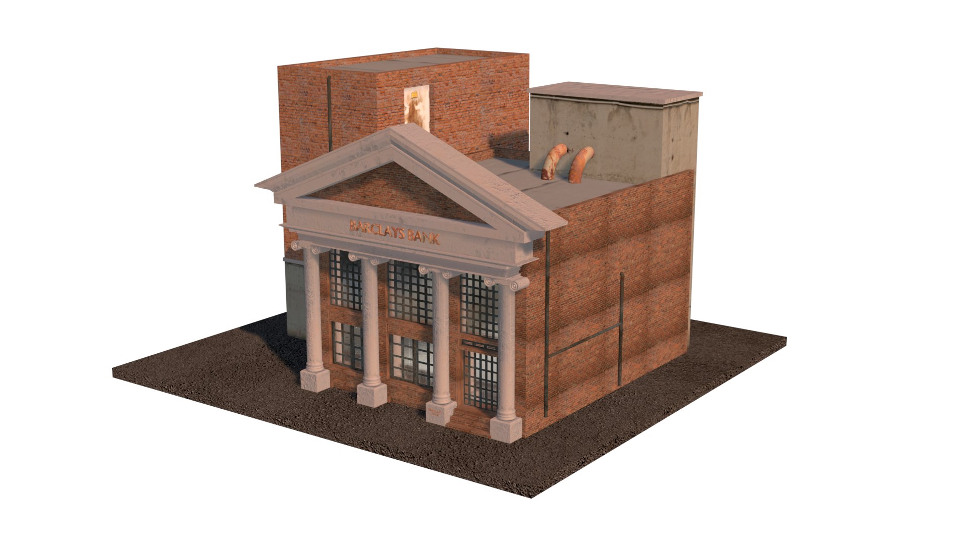 3d Model Building Bank Architecture