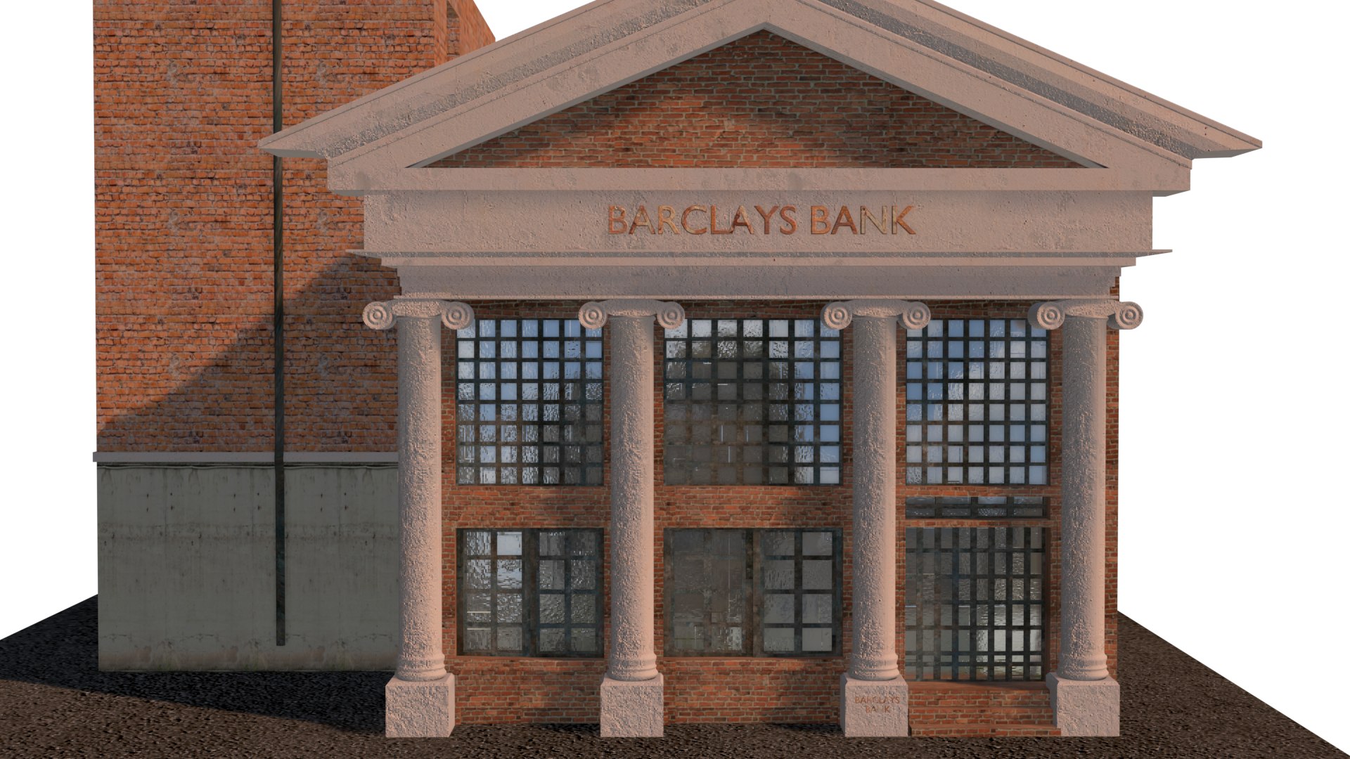 3d Model Building Bank Architecture