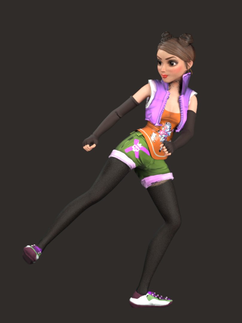 Cartoon Rigged Cute Dancer Girl-S Character 3D Model 3D Model ...