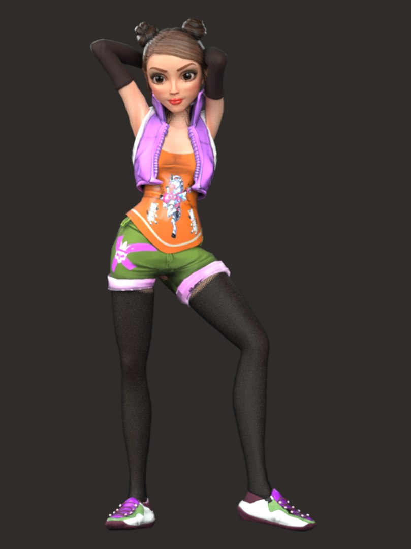 Cartoon Rigged Cute Dancer Girl-S Character 3D Model 3D Model ...