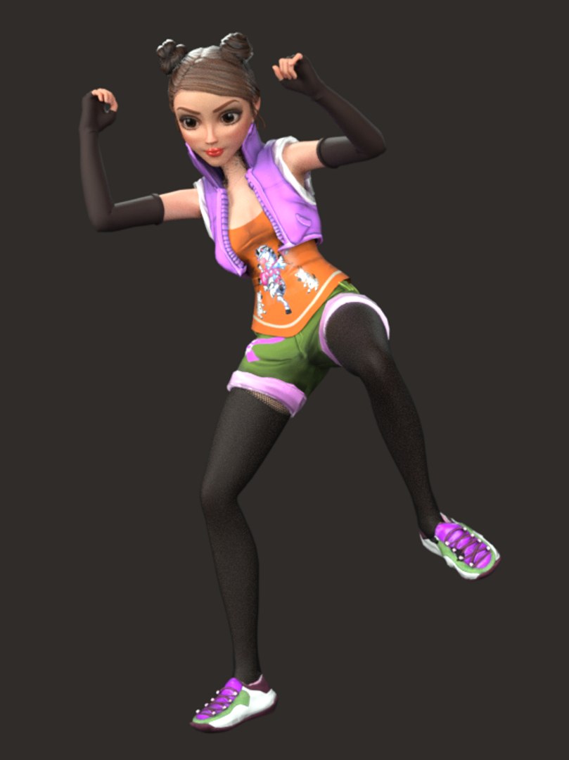 Cartoon Rigged Cute Dancer Girl-S Character 3D Model 3D Model ...
