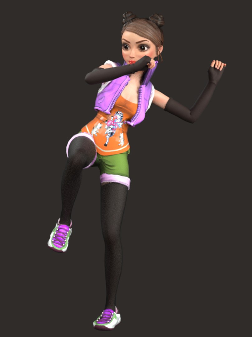 Cartoon Rigged Cute Dancer Girl-S Character 3D Model 3D Model ...